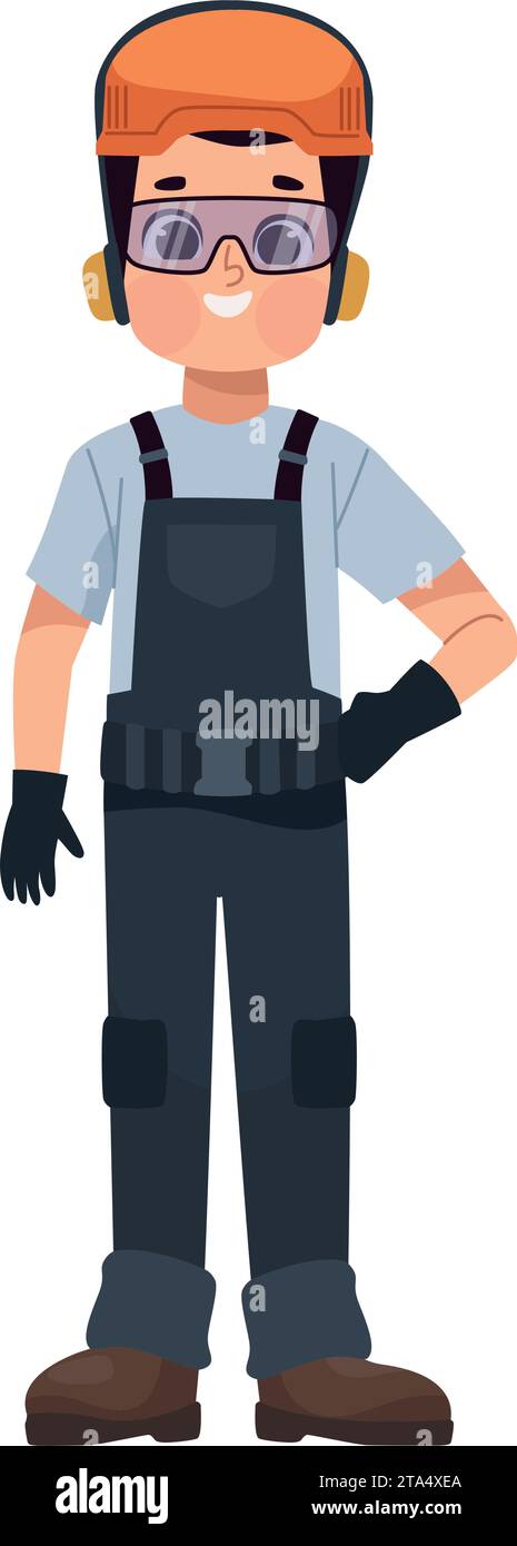 man wearing safety equipment illustration Stock Vector Image & Art - Alamy