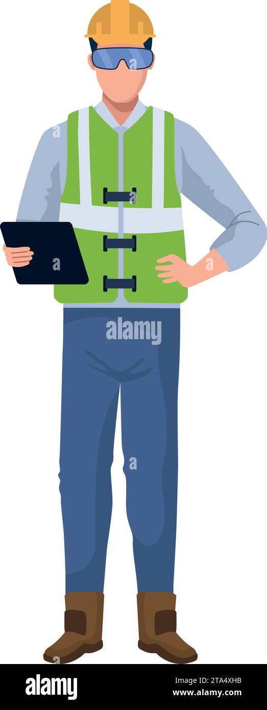 worker man wearing safety equipment Stock Vector Image & Art - Alamy