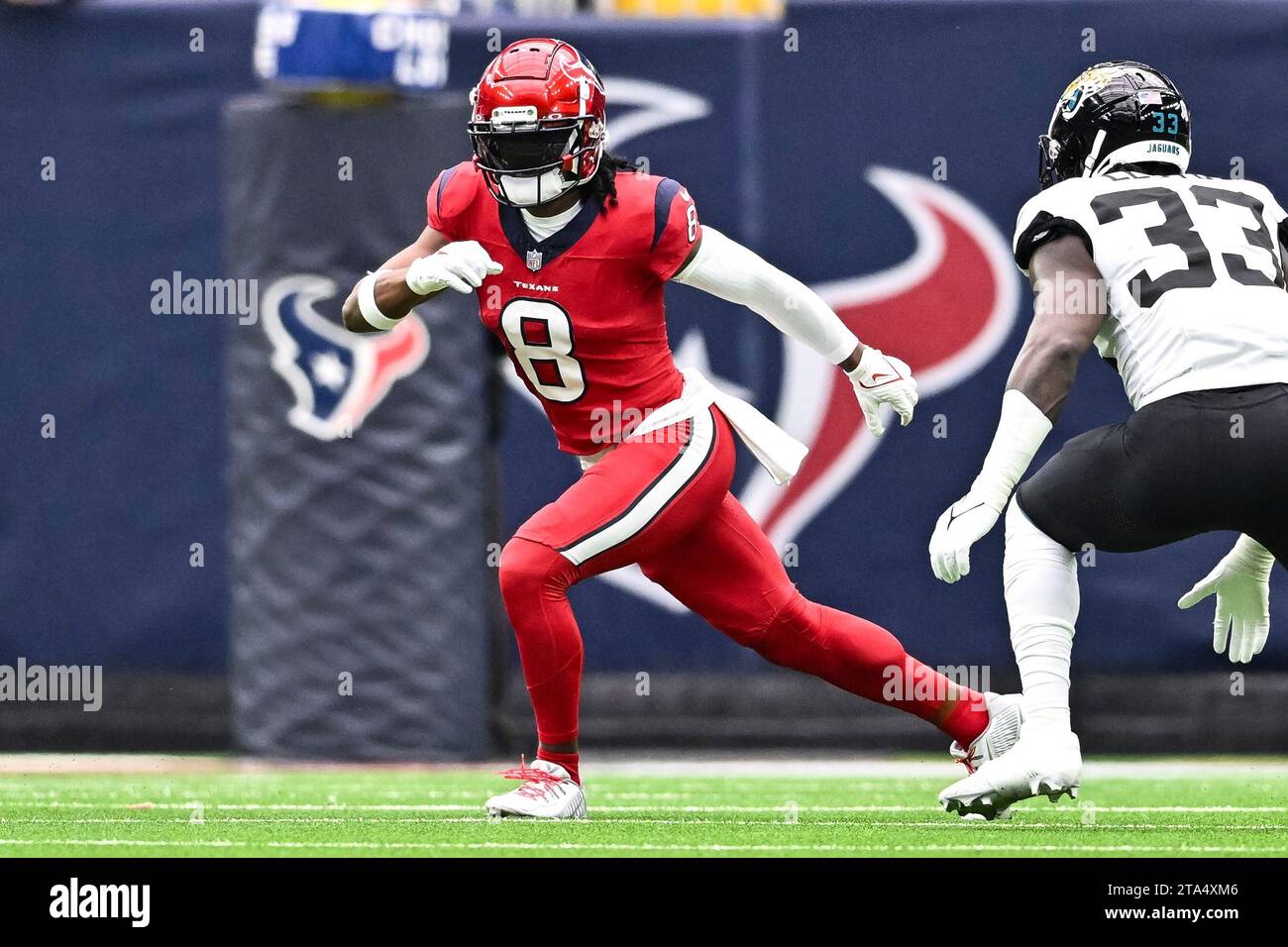 Houston Texans wide receiver John Metchie III (8) during an NFL ...