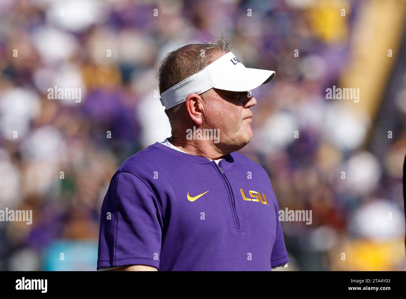 LSU head coach Brian Kelly during an NCAA college football game against ...