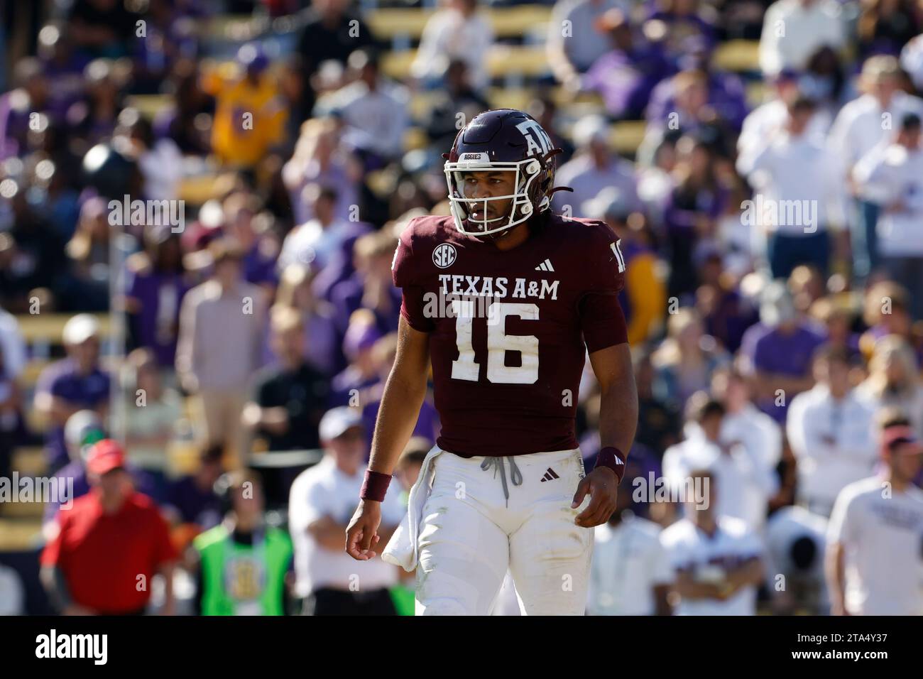 Texas A&M quarterback Jaylen Henderson (16) during an NCAA college ...