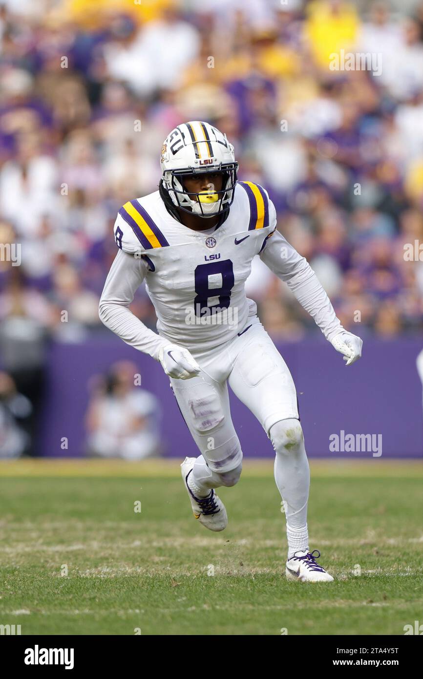 LSU defensive back Major Burns (8) looks to defend during an NCAA ...