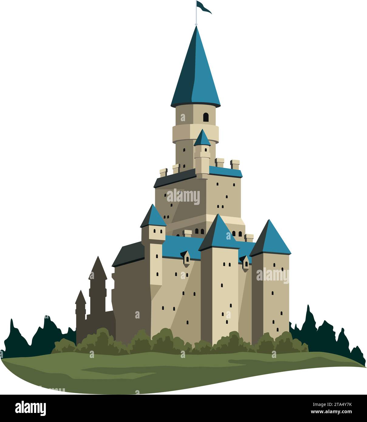 germany neuschwanstein castle illustration Stock Vector Image & Art - Alamy