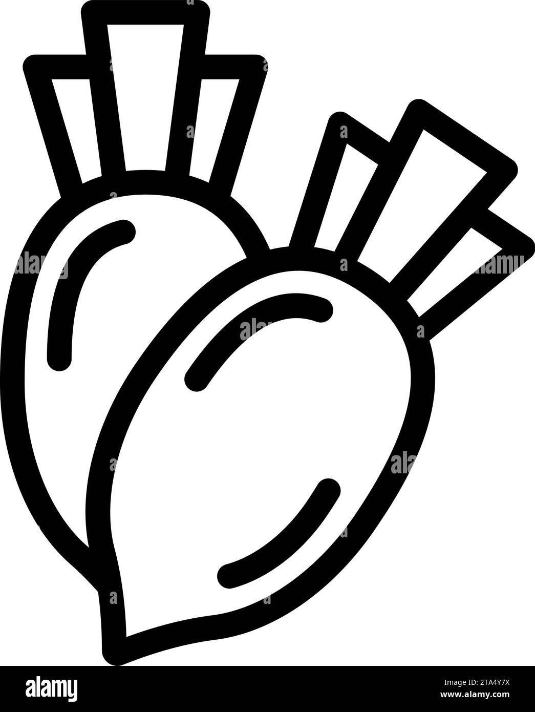 Detox edible root radish icon outline vector. Vegetable food ...