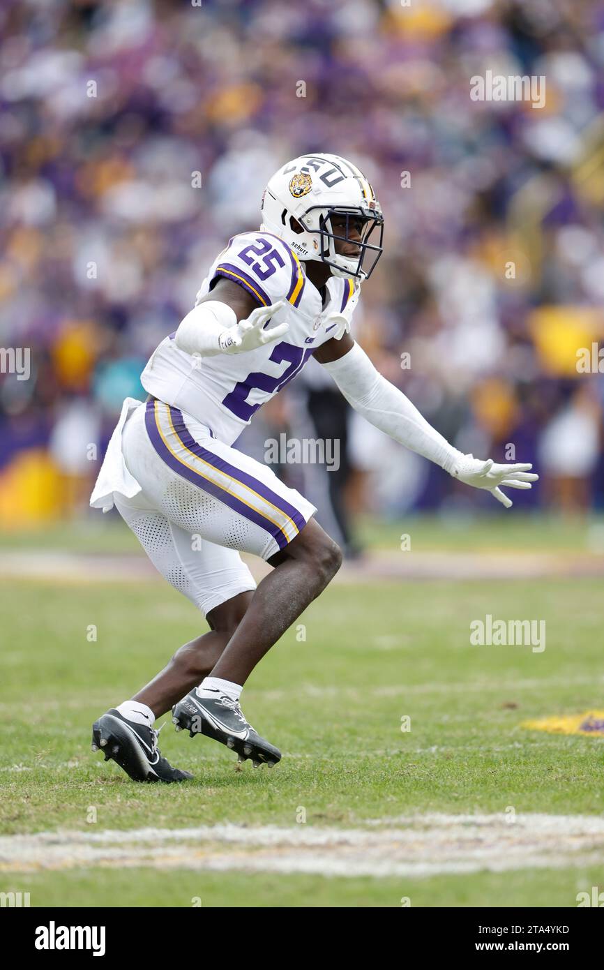 LSU defensive back Javien Toviano (25) looks to defend during an NCAA ...