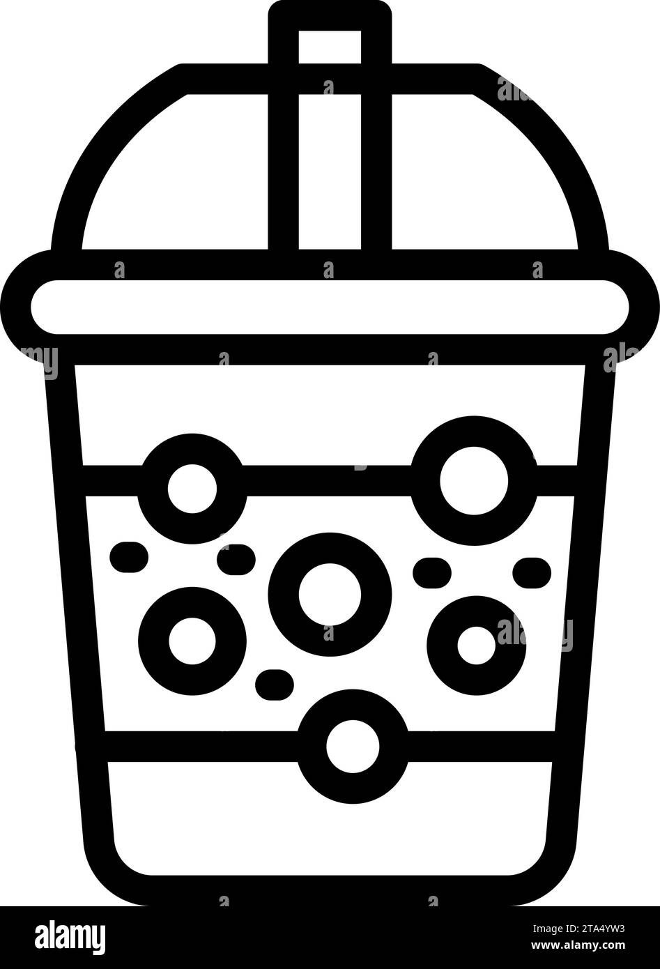 Bubble tea cup icon outline vector. Taiwanese tea beverage. Cold tea ...