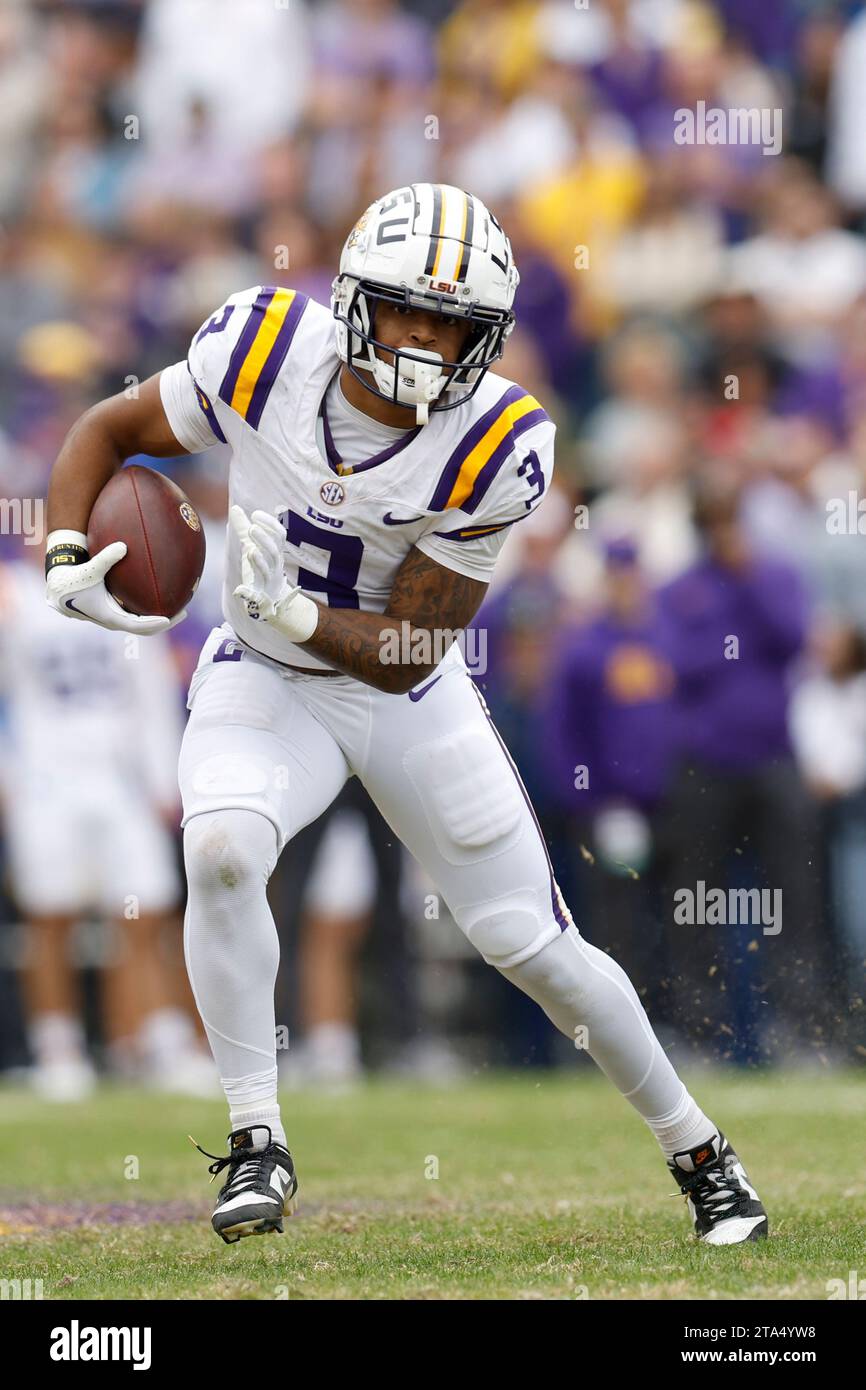 LSU running back Greg Brooks Jr. (3) carries the ball during an NCAA ...