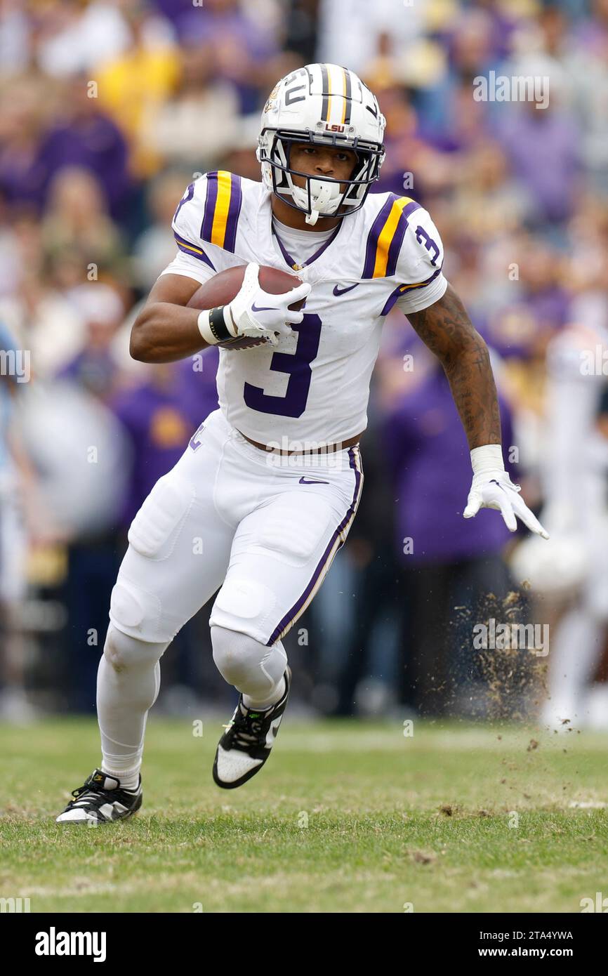 LSU running back Greg Brooks Jr. (3) carries the ball during an NCAA ...