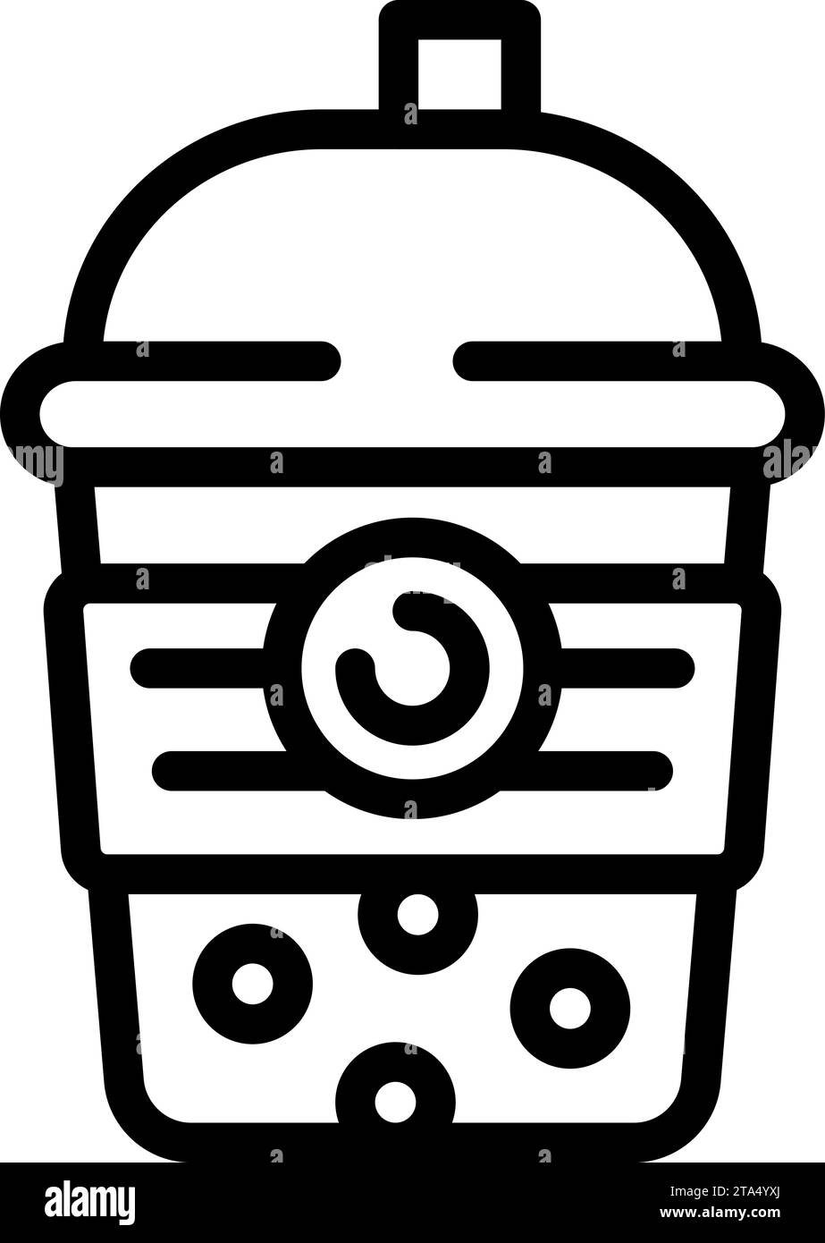 Bubble tea icon outline vector. Takeaway tea cup. Delicious milky ...