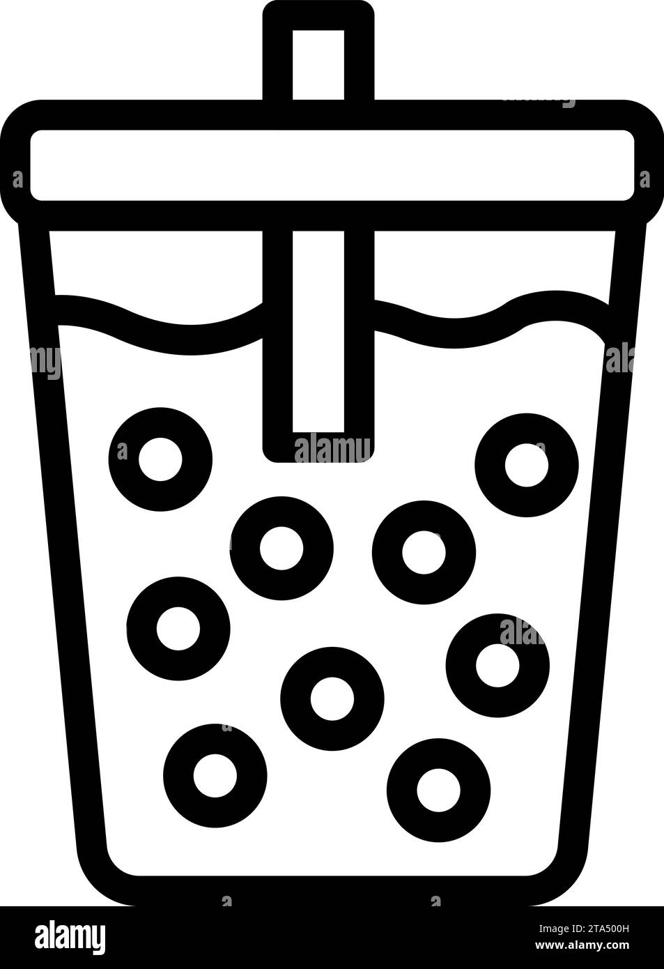 Oriental bubble tea icon outline vector. Taiwanese chilled drink ...