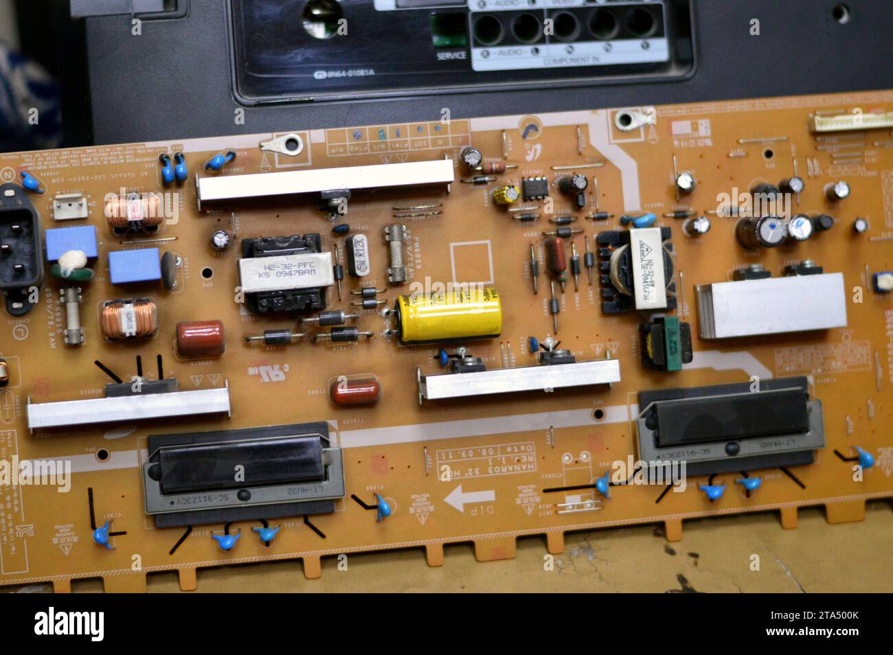 Cairo, Egypt, November 1 2023: interior of LCD TV Television main board ...