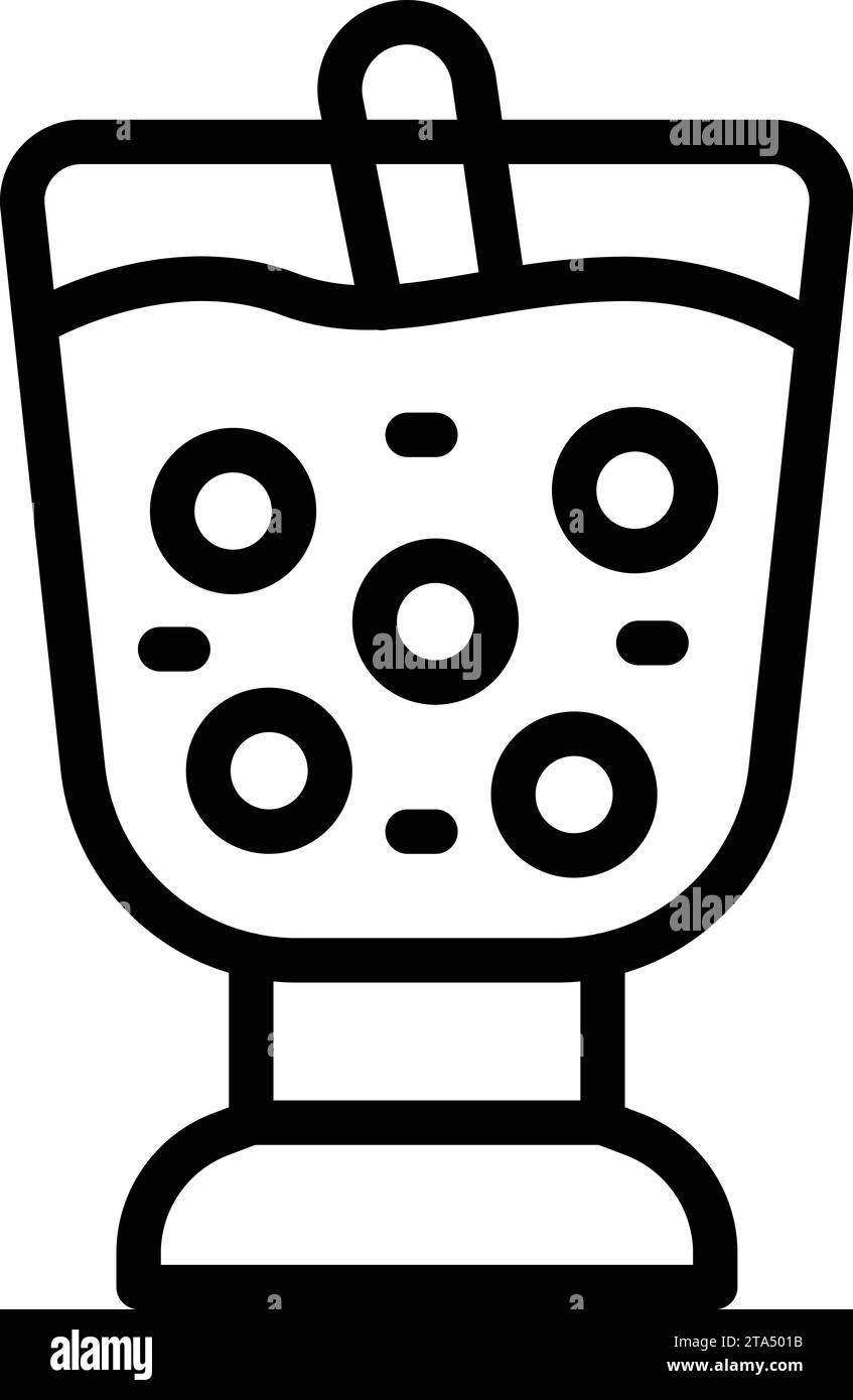 Boba tea shaker icon outline vector. Bubble tea pearls. Milky Taiwanese ...
