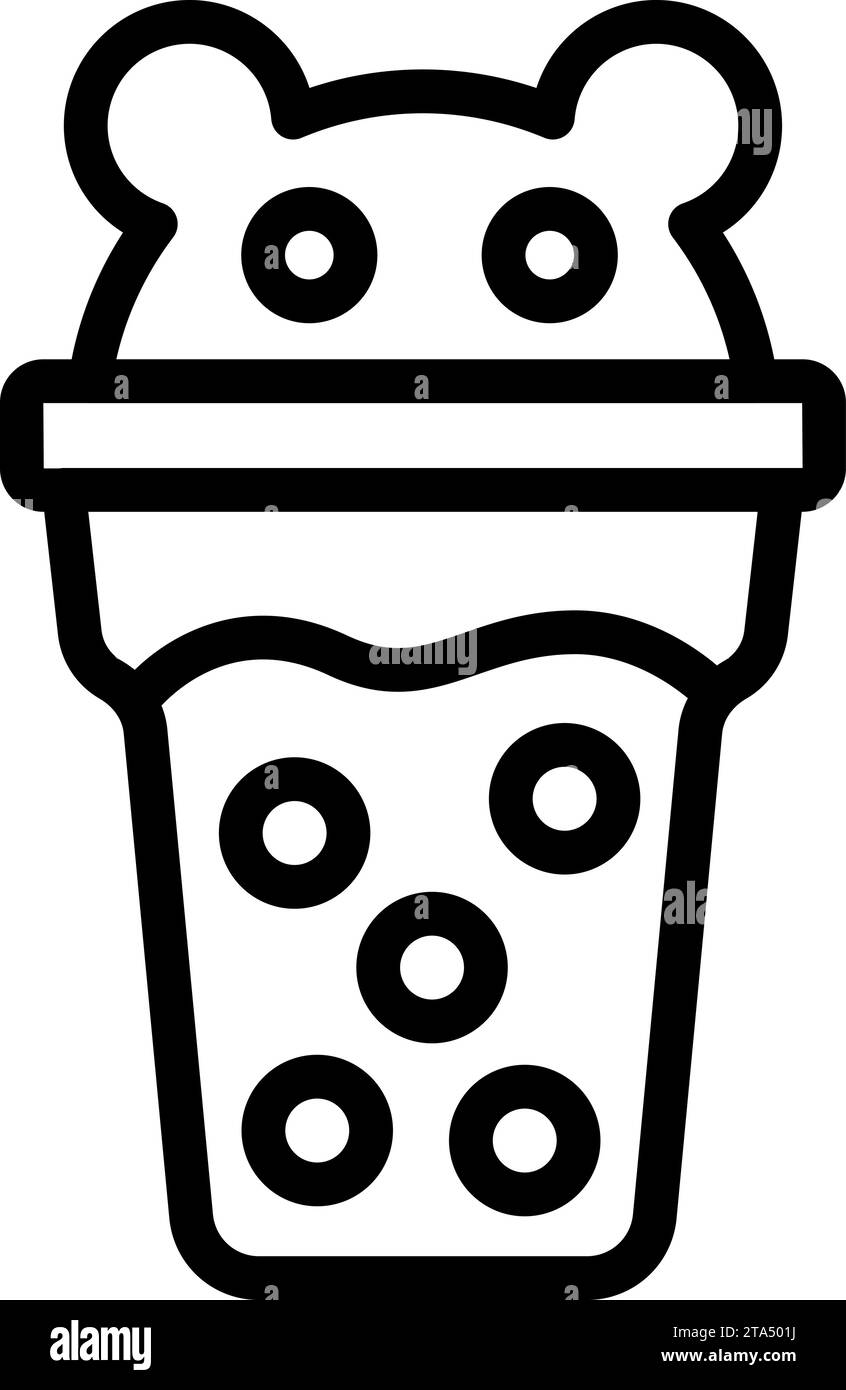 Fruity bubble tea icon outline vector. Asian balls beverage. Popping bubbles tea Stock Vector ...