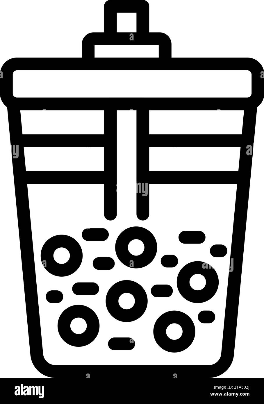 Bubble tea vessel icon outline vector. Smooth tapioca pearls drink. Creamy chilled tea Stock ...