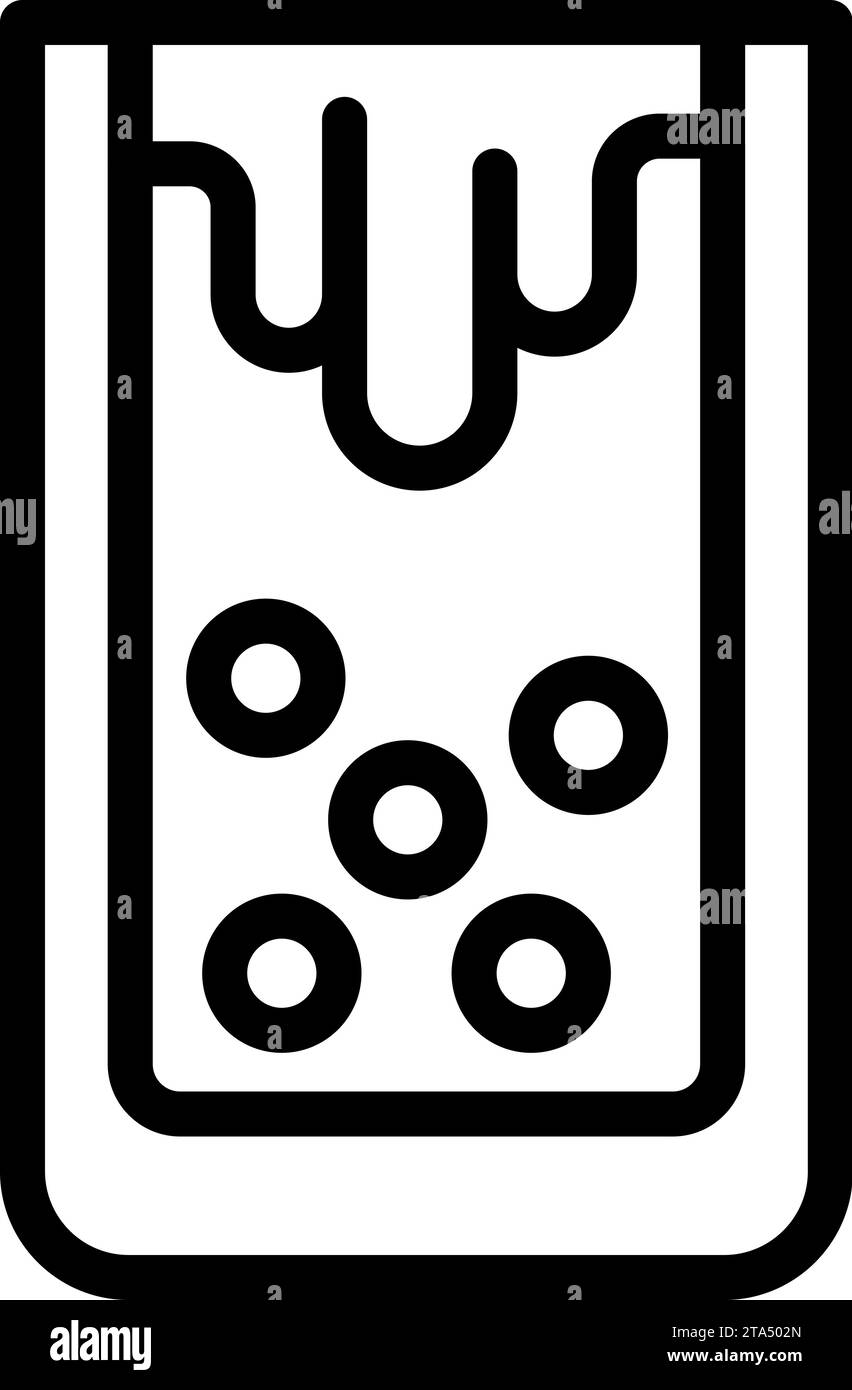 Tapioca starch bubbles icon outline vector. Boba milky tea. Delectable ...