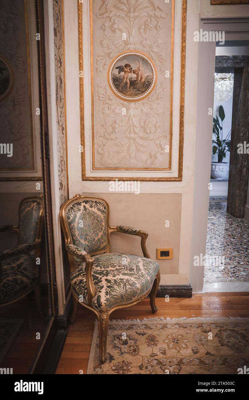 Luxurious Venetian-Style Bedroom Interior in Elegant Venice, Italy ...