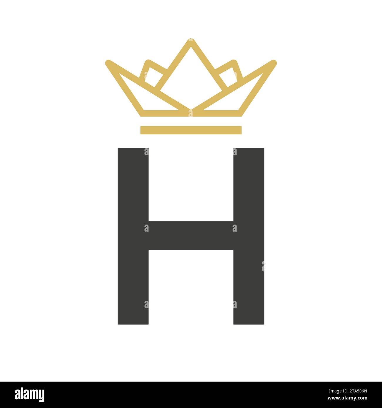 Initial Letter H Crown Logo Crown Logo For Beauty Fashion Star Elegant Luxury Sign Stock