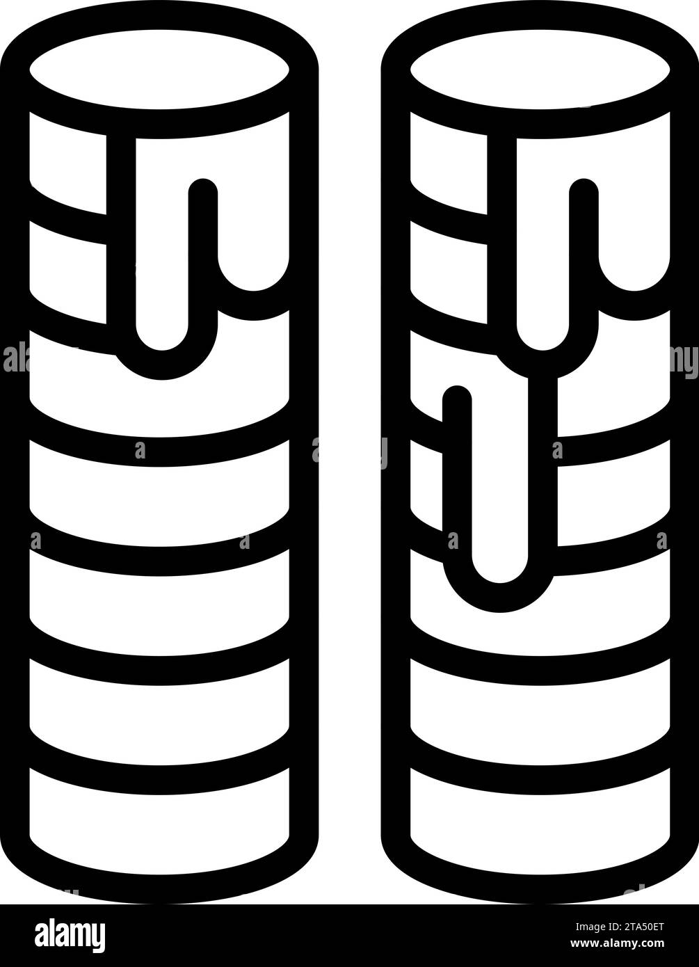 Creamy wafer icon outline vector. Wafer pastry sticks. Crispy bakery ...