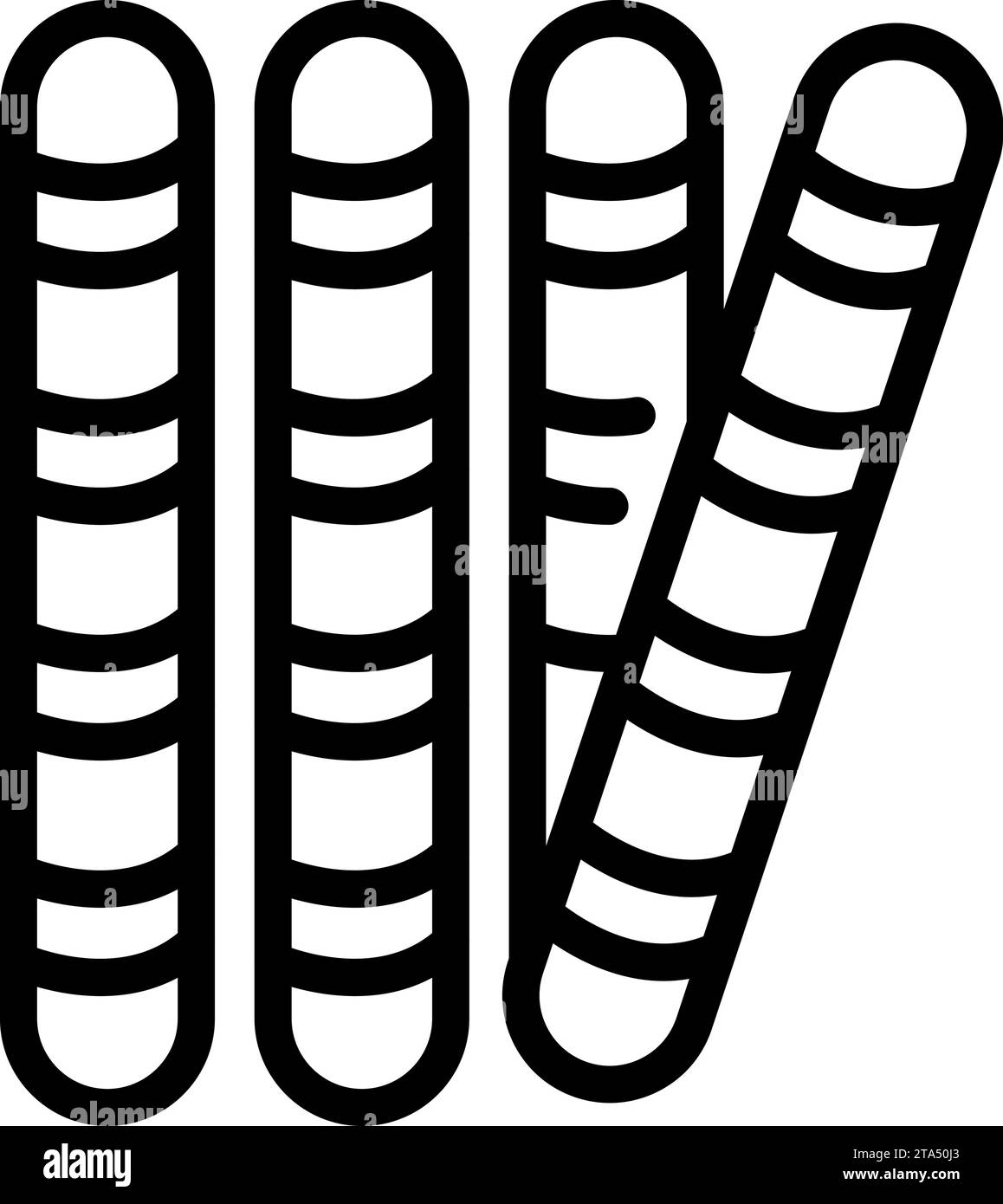 Wafer stick cocoa icon outline vector. Creamy rolled straws. Bakery ...
