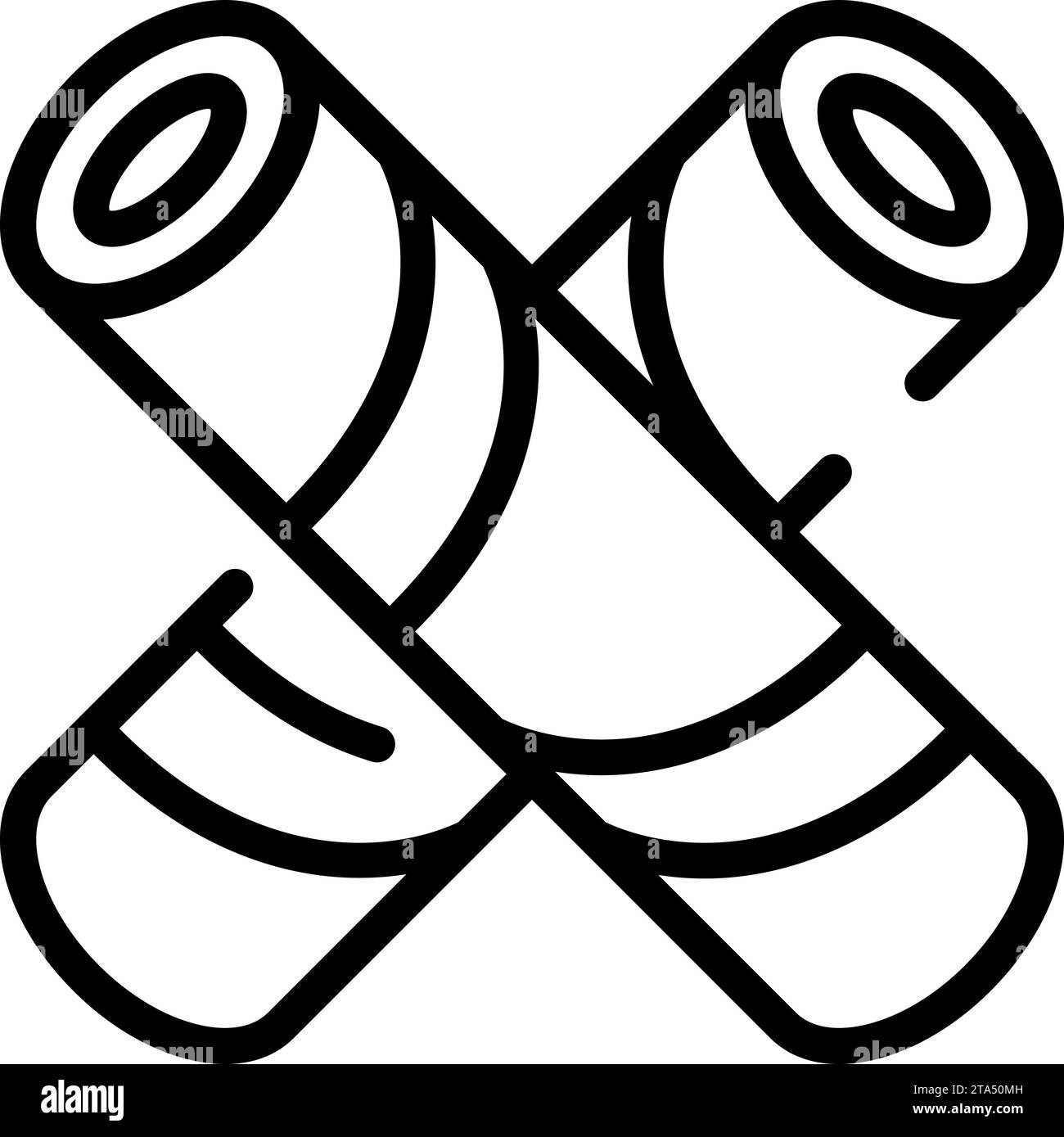 Wafer rolls goods icon outline vector. Creamy rolled sticks. Crispy ...