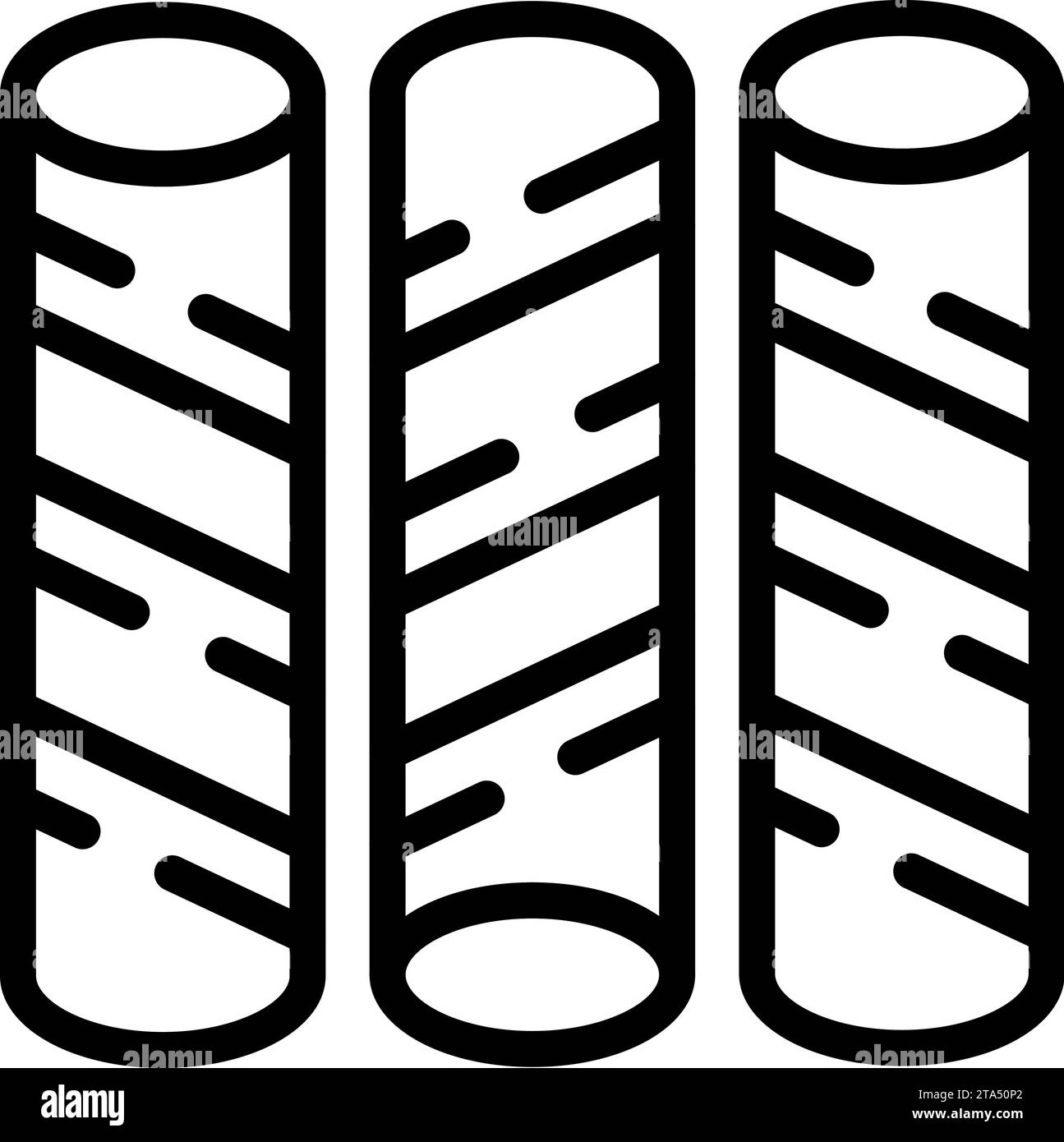 Wafer rolls biscuit icon outline vector. Thin crispy sticks. Confection ...