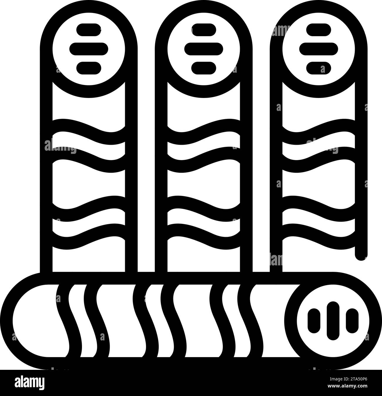 Butter wafer rolls icon outline vector. Gourmet sticks biscuit. Sugary ...