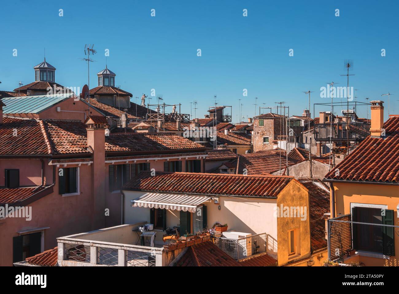 Tranquil Daytime View of Orange Rooftops in Venice, Italy - Serene ...