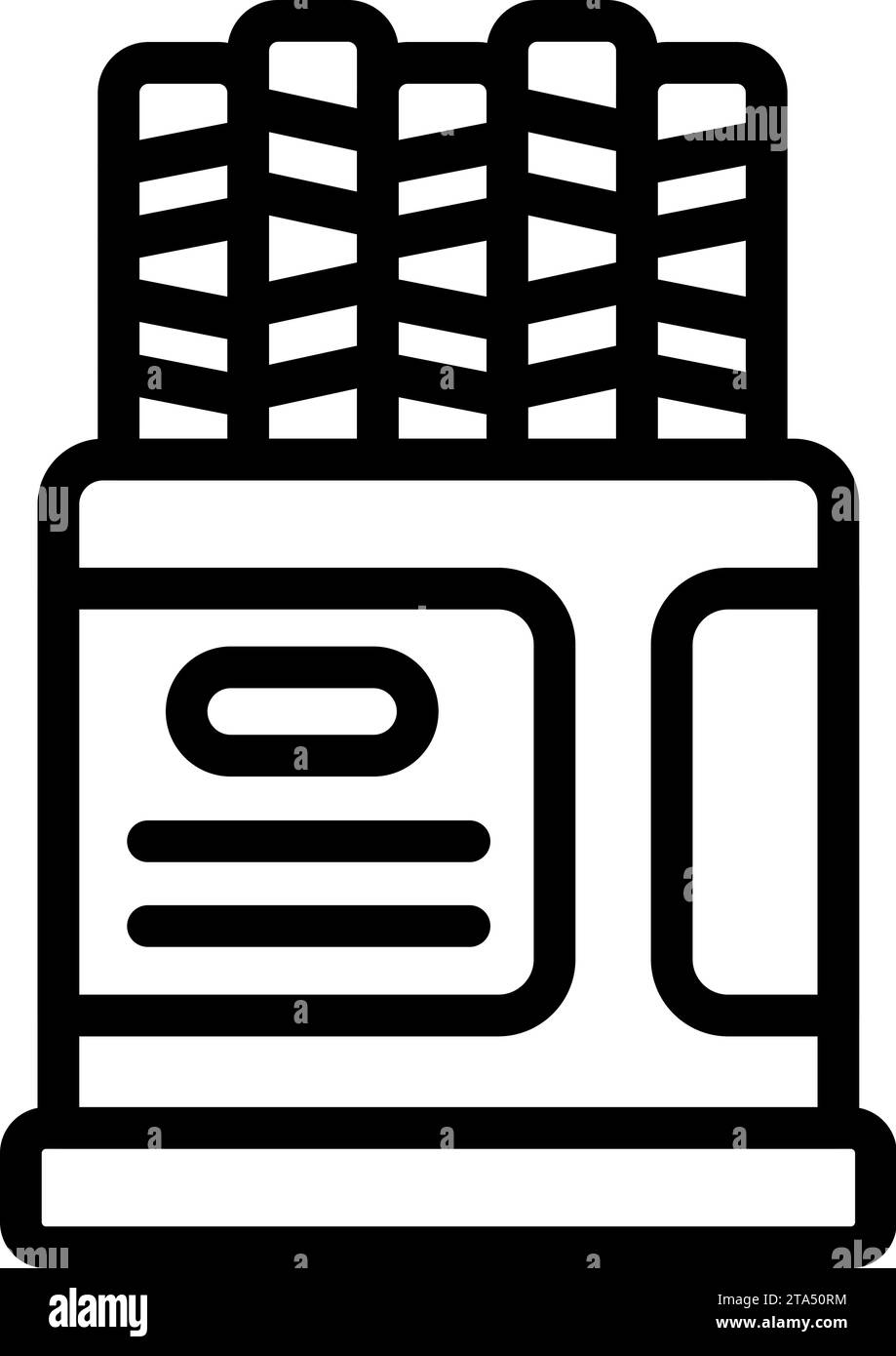 Wafer rolls pack icon outline vector. Dessert biscotti snack ...