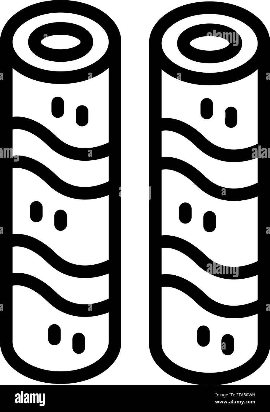 Biscuit wafer rolls hazelnut icon outline vector. Delectable crispy ...