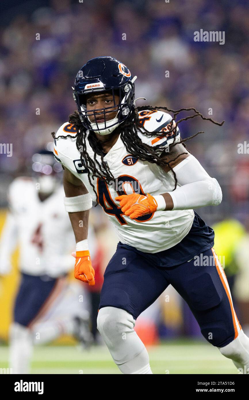 Chicago Bears linebacker Tremaine Edmunds (49) in action during the ...