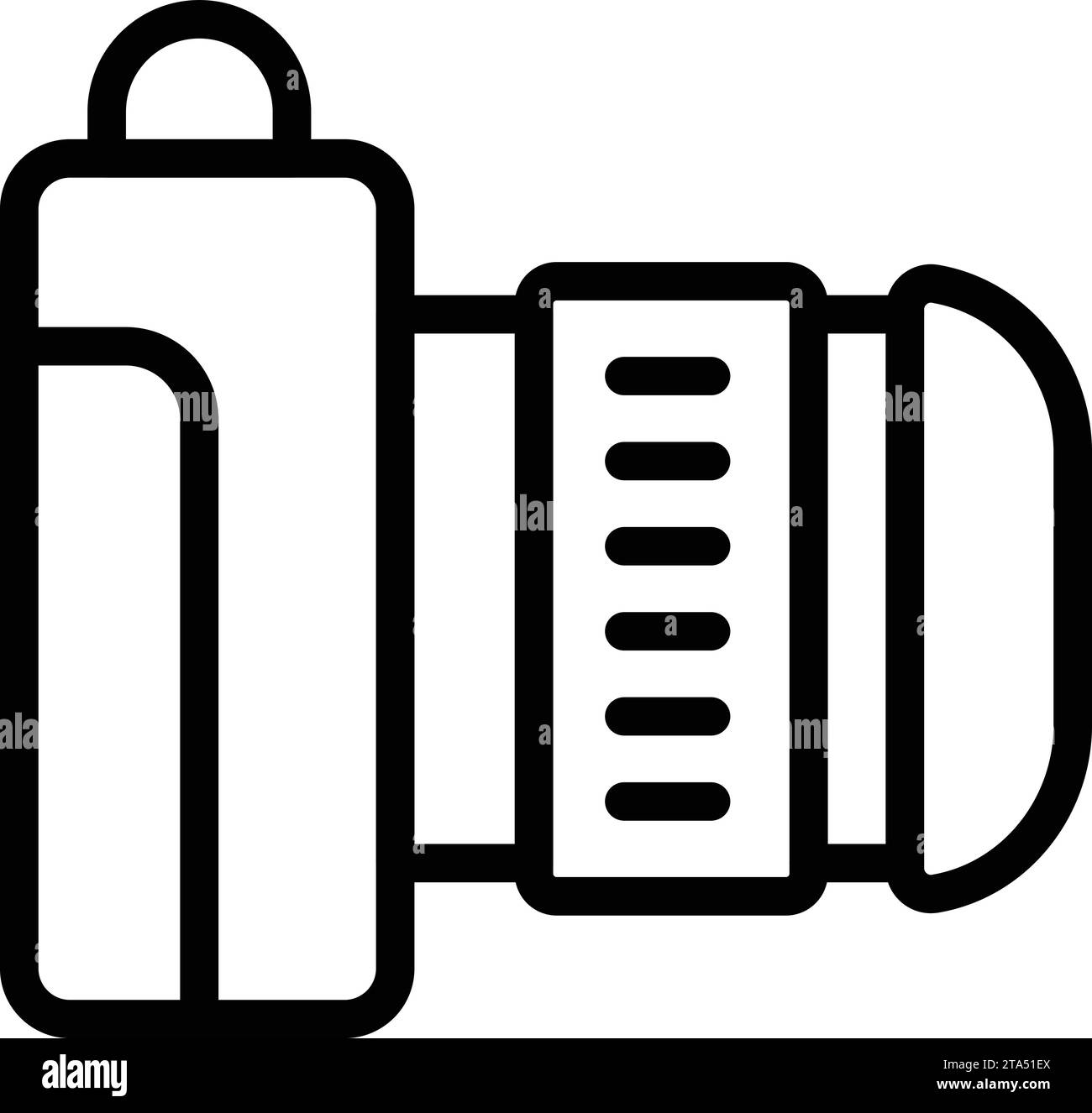 Professional camera lens icon outline vector. Shooting images apparatus ...