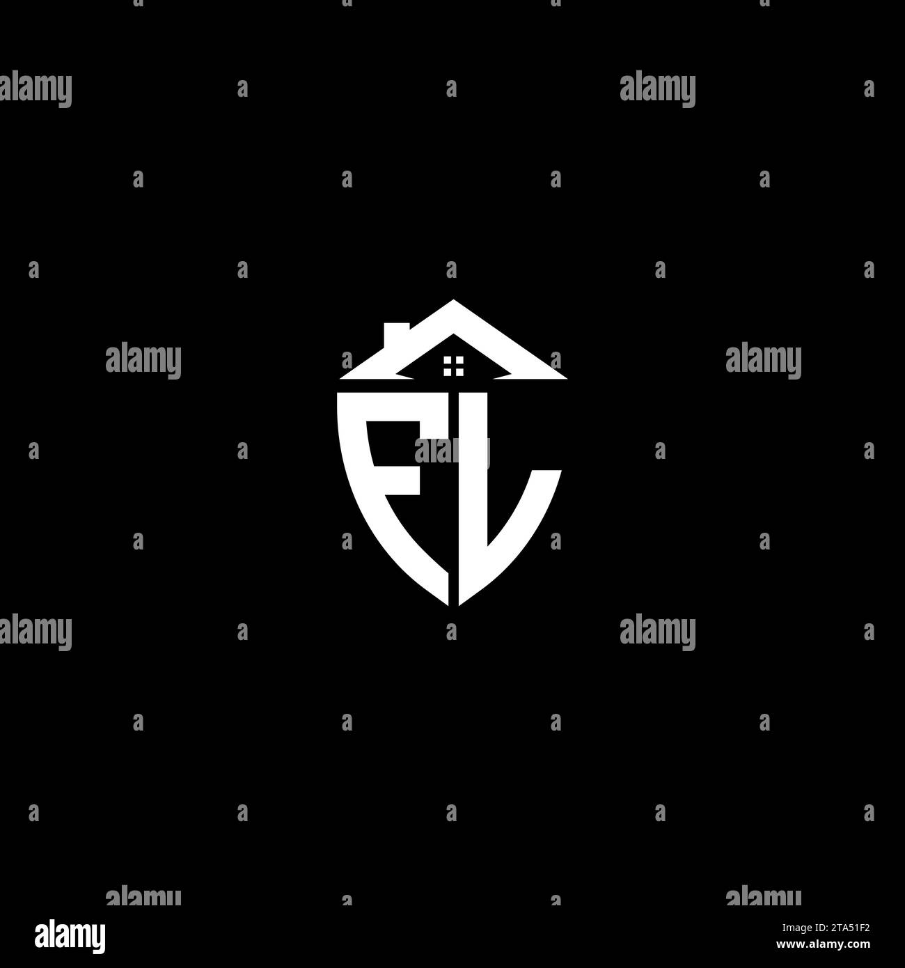 FL initials premium shield logo monogram with home designs modern ...