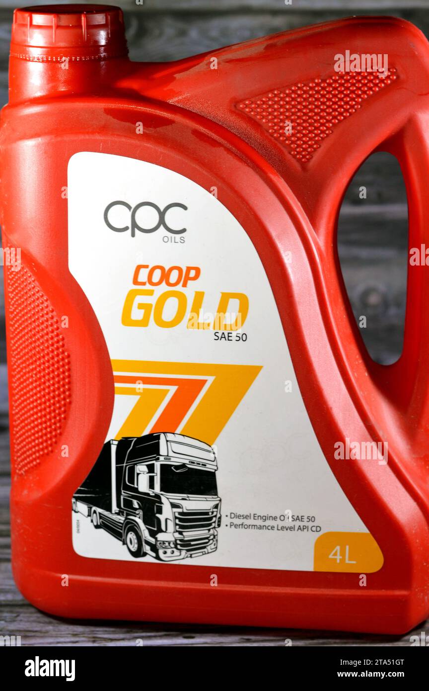 Cairo, Egypt, October 13 2023: CPC Cooperation Coop Gold Motor Oil 4 ...