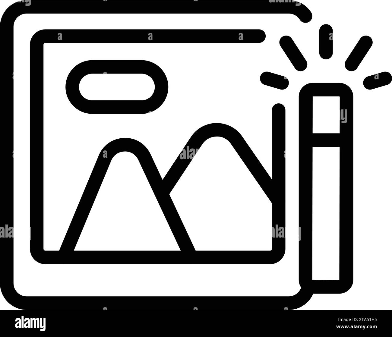 Photo camera lights icon outline vector. Focus on captured images ...