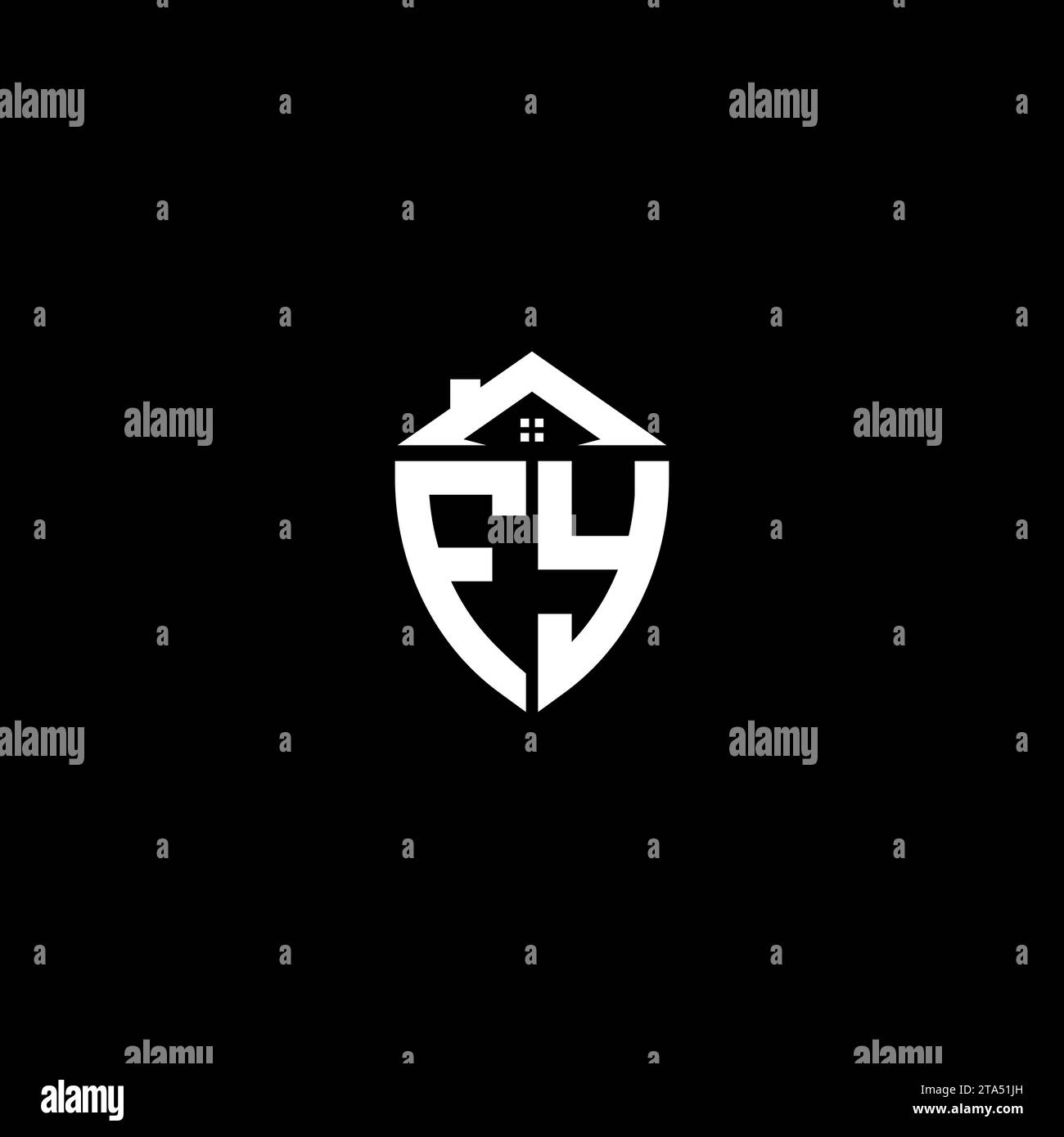 FY initials premium shield logo monogram with home designs modern ...