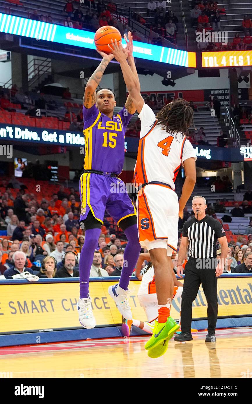 SYRACUSE, NY - NOVEMBER 28: LSU Tigers Forward Tyrell Ward (15) shoots ...