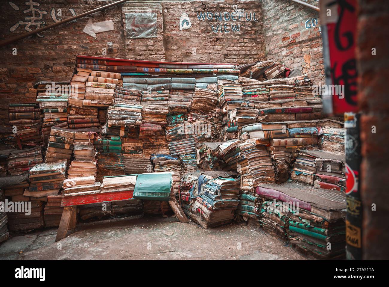 Cozy and Inviting Interior of Old Brick Building with Pile of ...