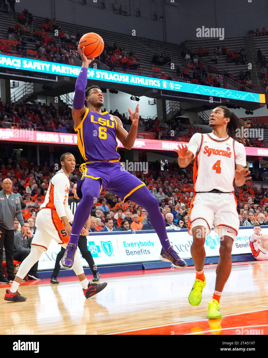 SYRACUSE, NY - NOVEMBER 28: LSU Tigers Guard Jordan Wright (6) shoots a ...
