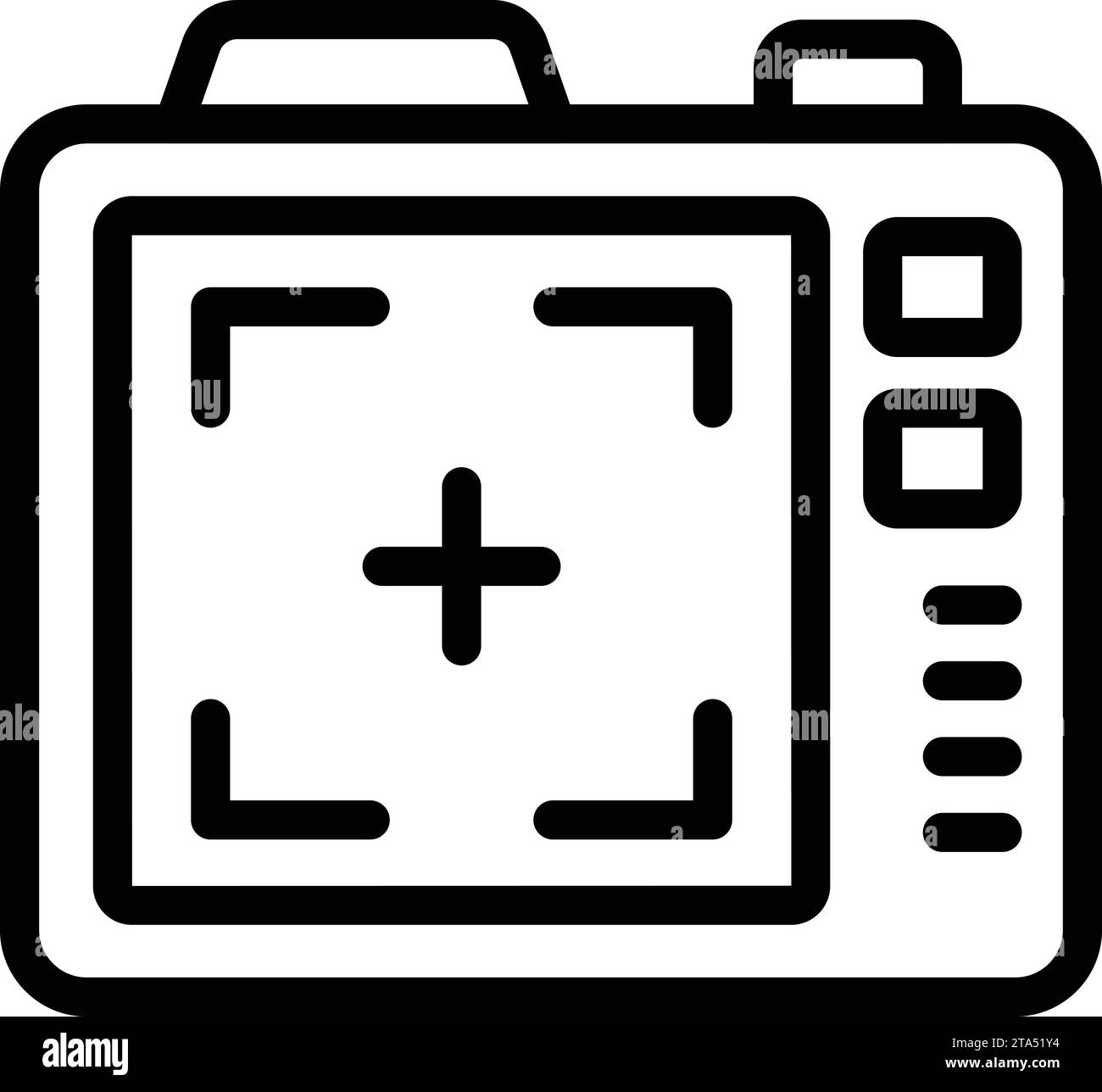 Camera focusing screen icon outline vector. Capturing images apparatus. Digital photo camera ...