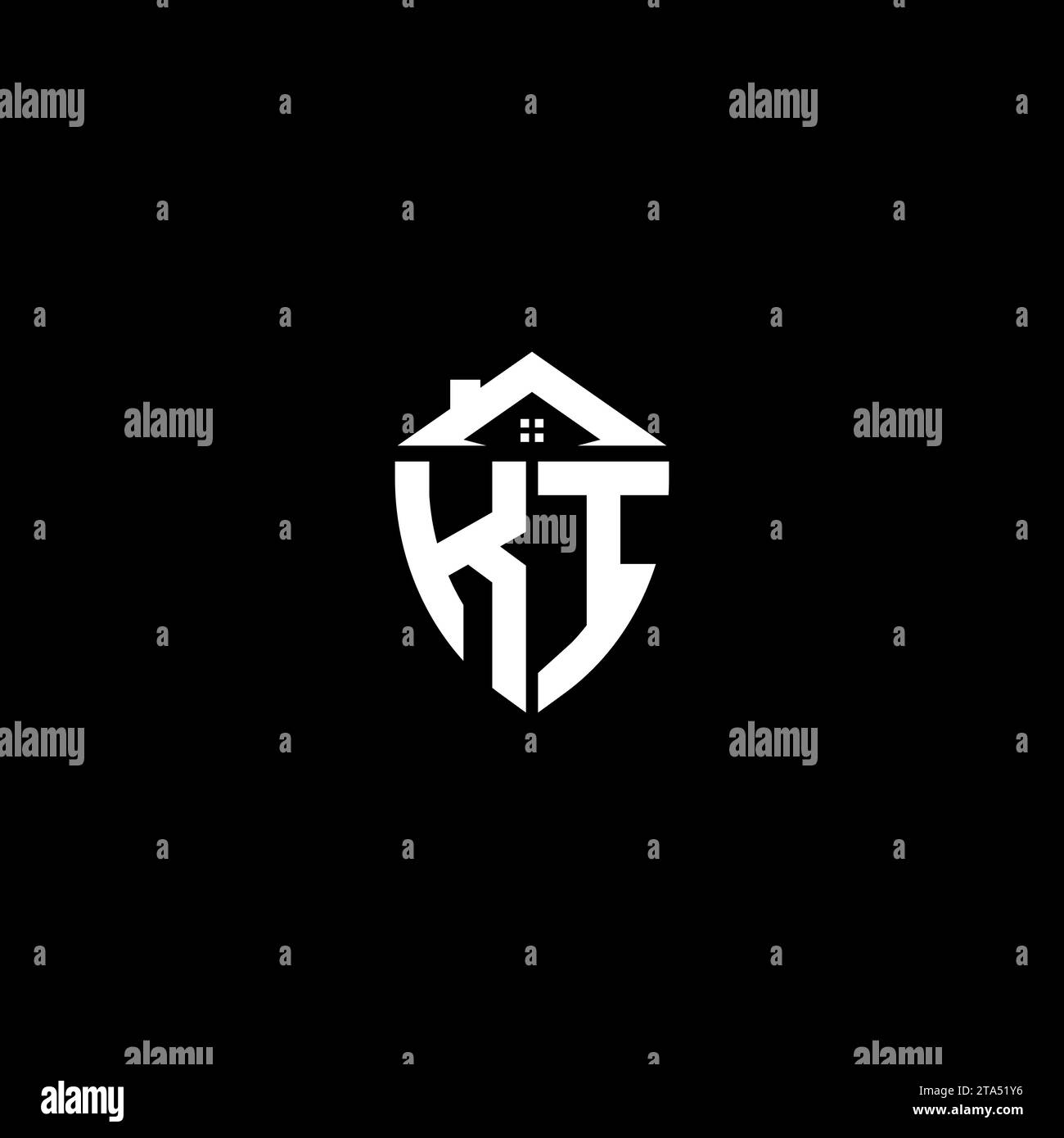 KI initials premium shield logo monogram with home designs modern ...