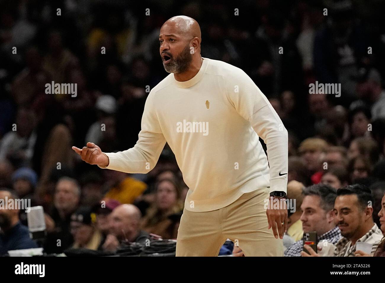 Cleveland Cavaliers head coach J.B. Bickerstaff gestures in the second ...