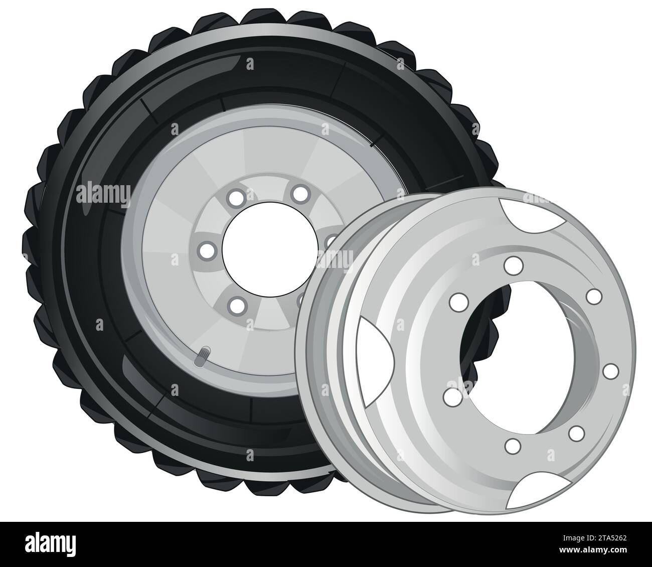 Wheel and disk from car on white background is insulated Stock Vector ...
