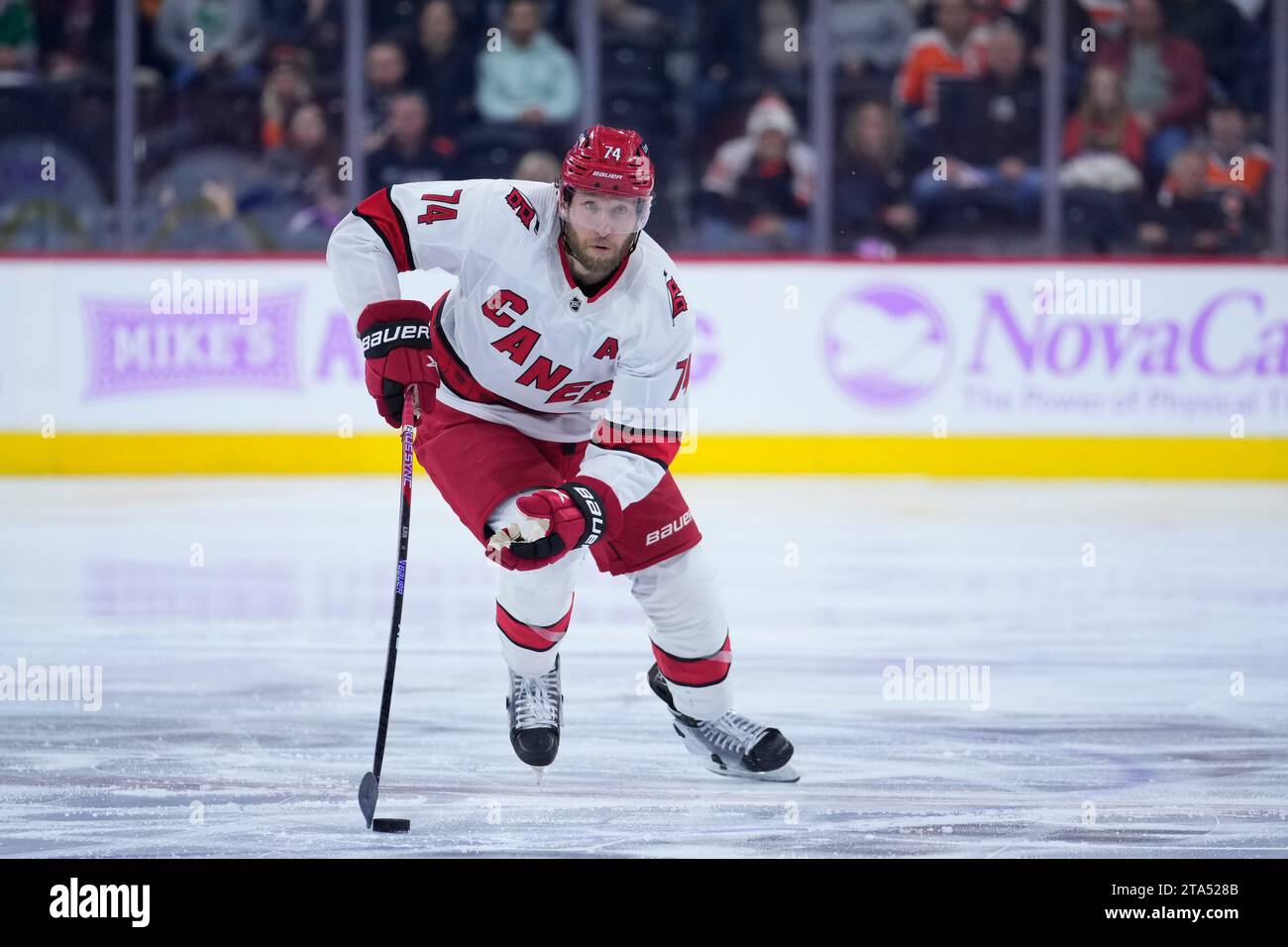 Carolina Hurricanes' Jaccob Slavin plays during an NHL hockey game ...