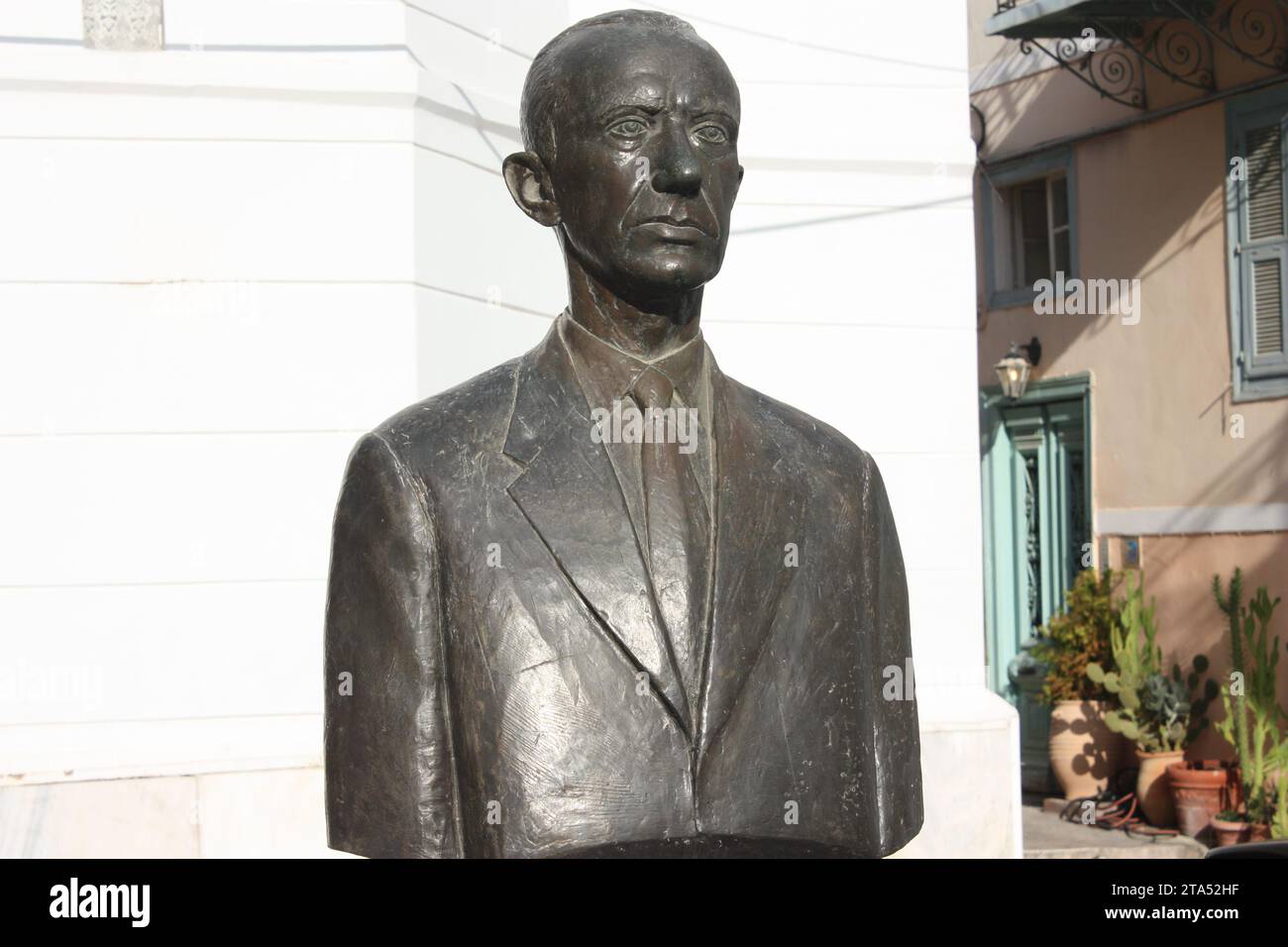 A bust of the writer Aggelos Terzakis in the centre of Nafplion near St ...