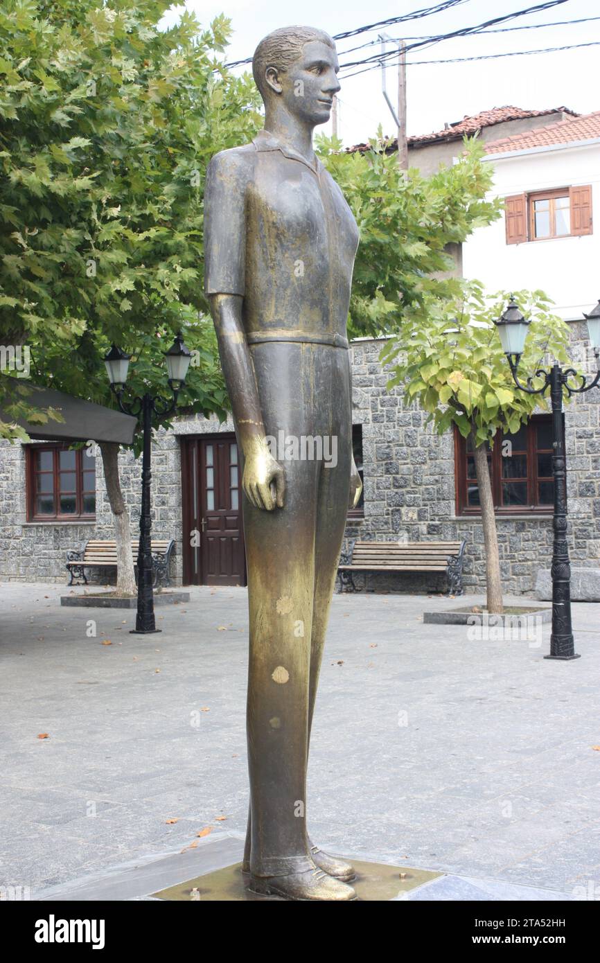 The statue of Mathios Potagas who defied the advancing German forces in ...