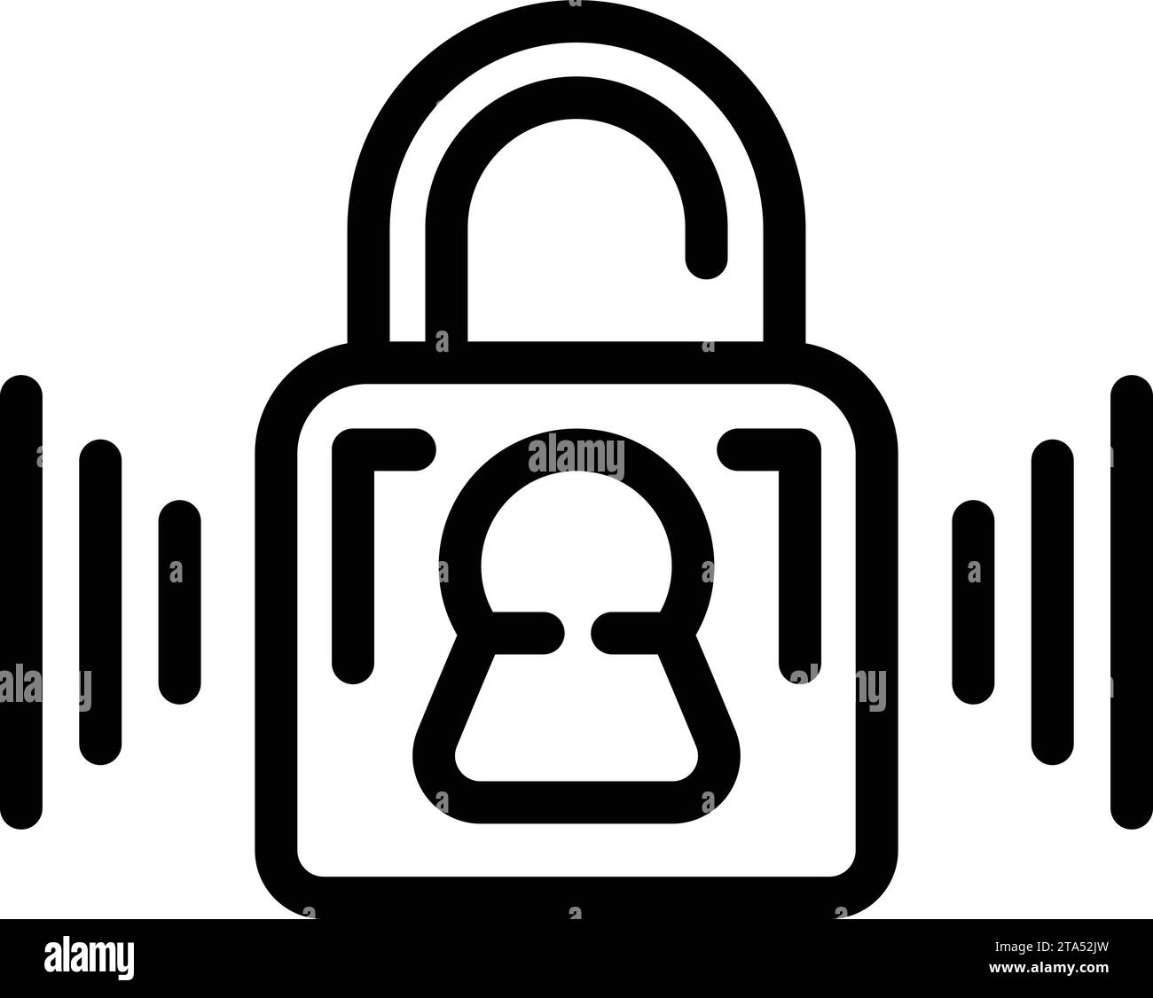 Smart futuristic lock system icon outline vector. Virtual assistant ...