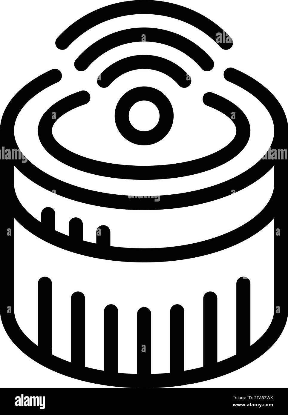 Wireless smart speaker icon outline vector. Artificial intelligence system gadget. Voice command ...