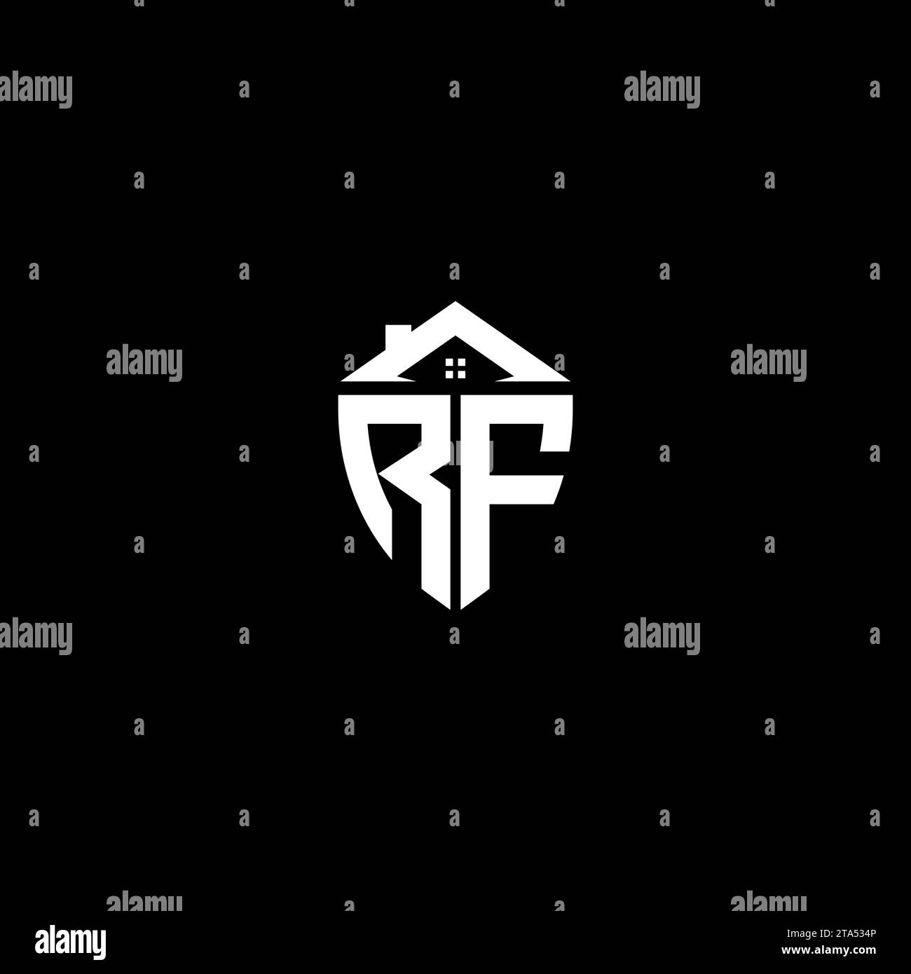 RF initials premium shield logo monogram with home designs modern ...