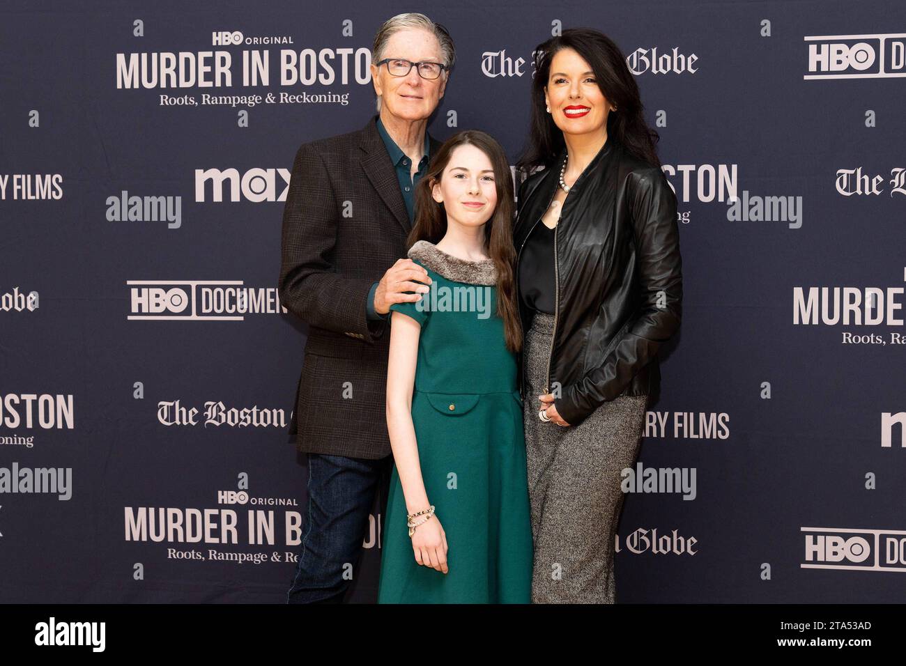 BOSTON, MA - NOVEMBER 28: John W. Henry, Sienna Henry, and Linda ...