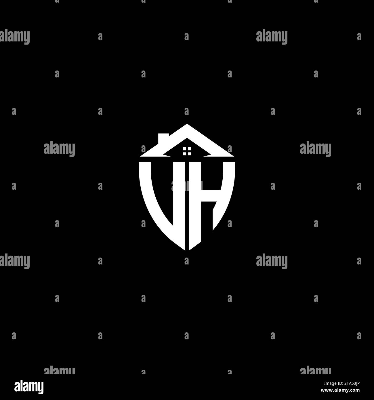 VH initials premium shield logo monogram with home designs modern ...